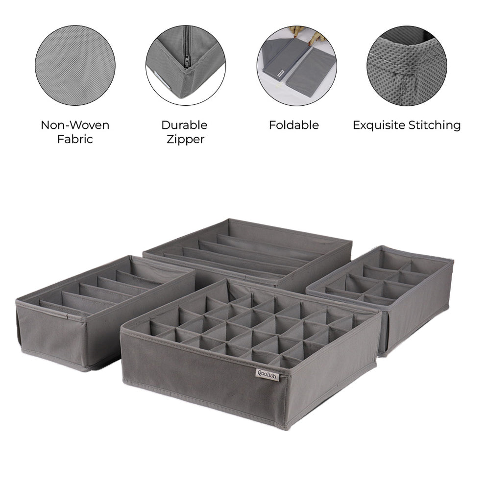 Pack of 4 Drawer Organizers | Drawer Storage Solutions Qoolish